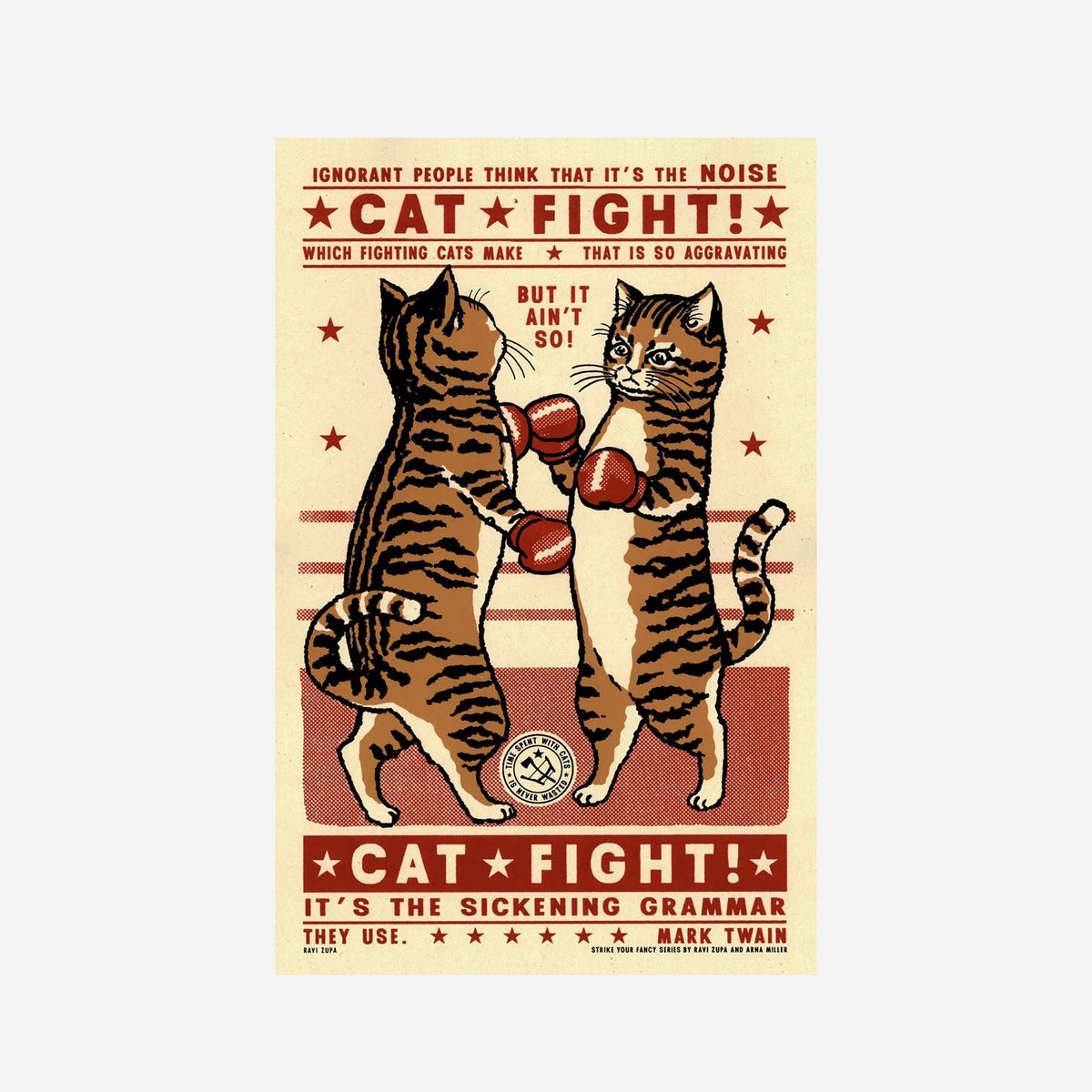 Cat Screen Print | Cat Fight! | FANG & FUR – Fang & Fur